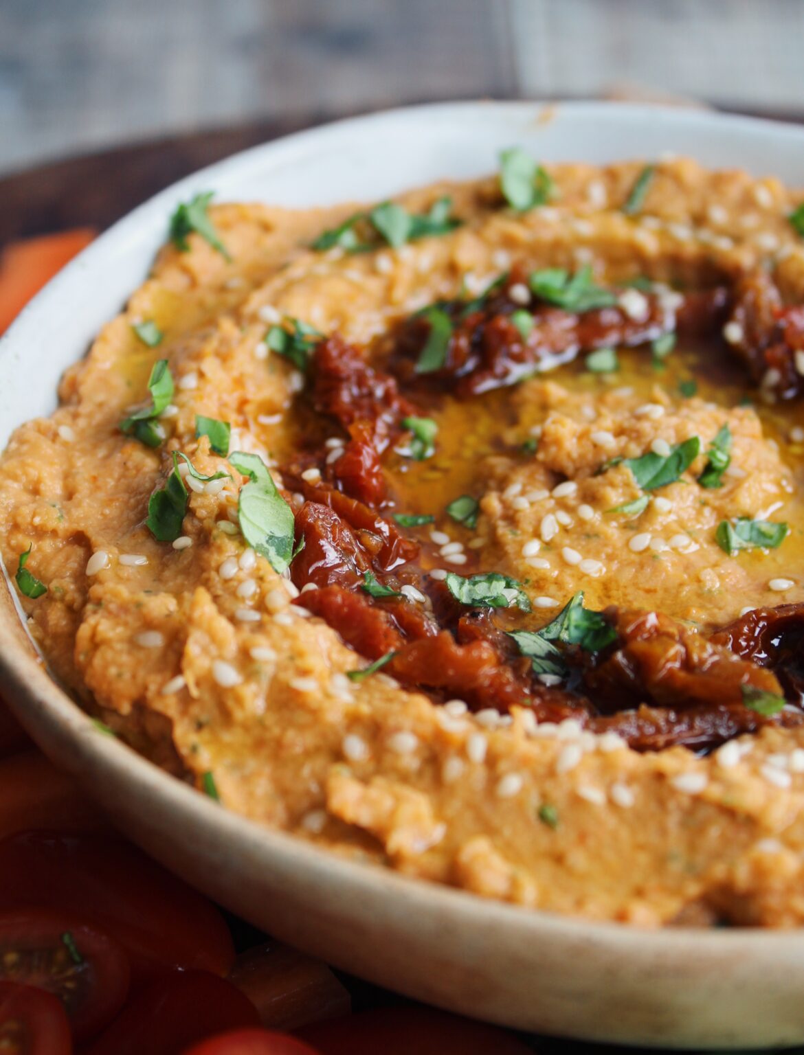 Sun Dried Tomato Hummus Recipe | Gina Burgess