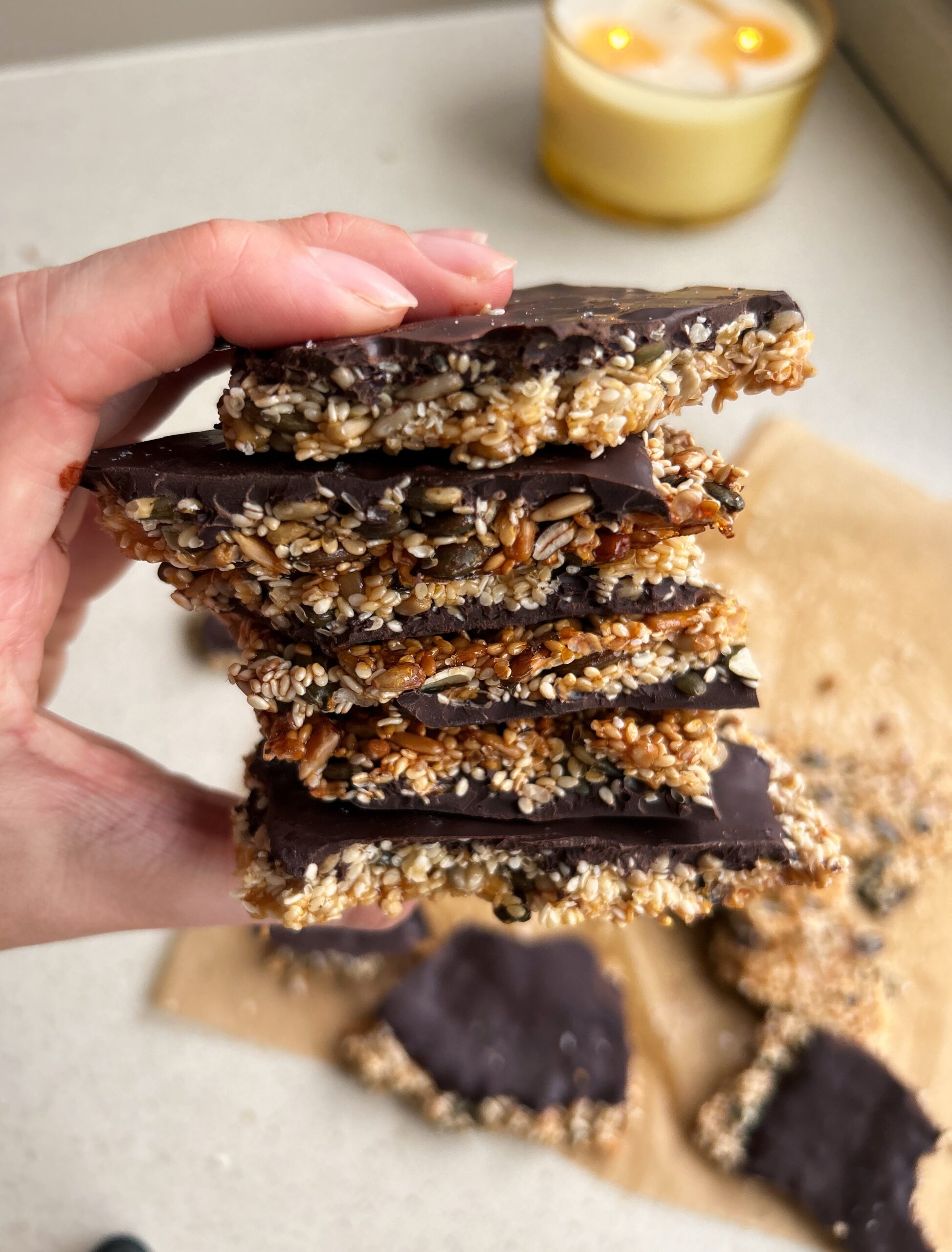 Sesame Chocolate Bark | Gina Burgess